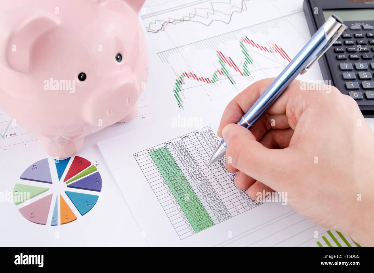 Man working with documents. Saving money business concept Stock Photo ...