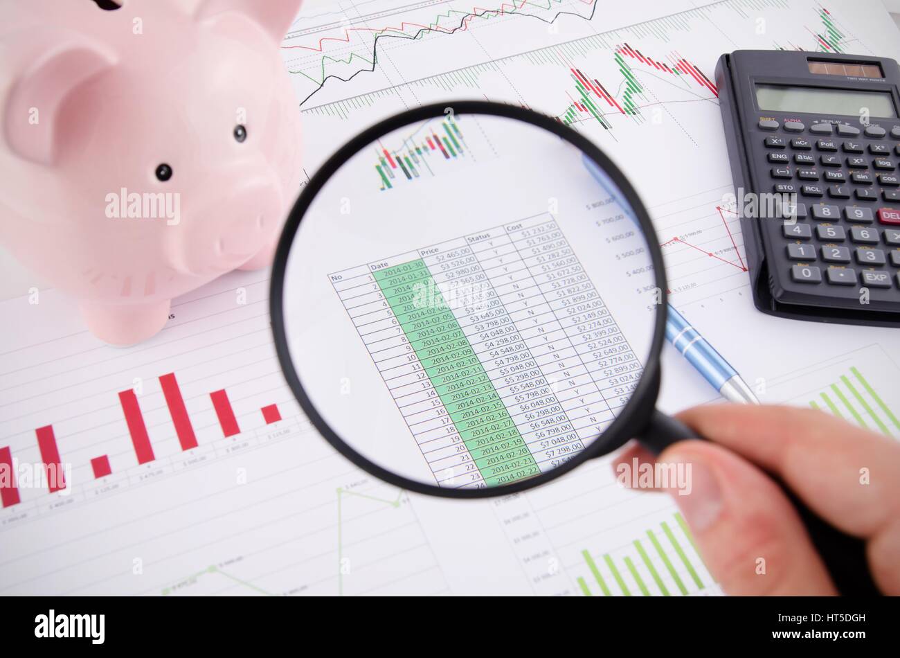 Man working with documents. Saving money business concept Stock Photo ...