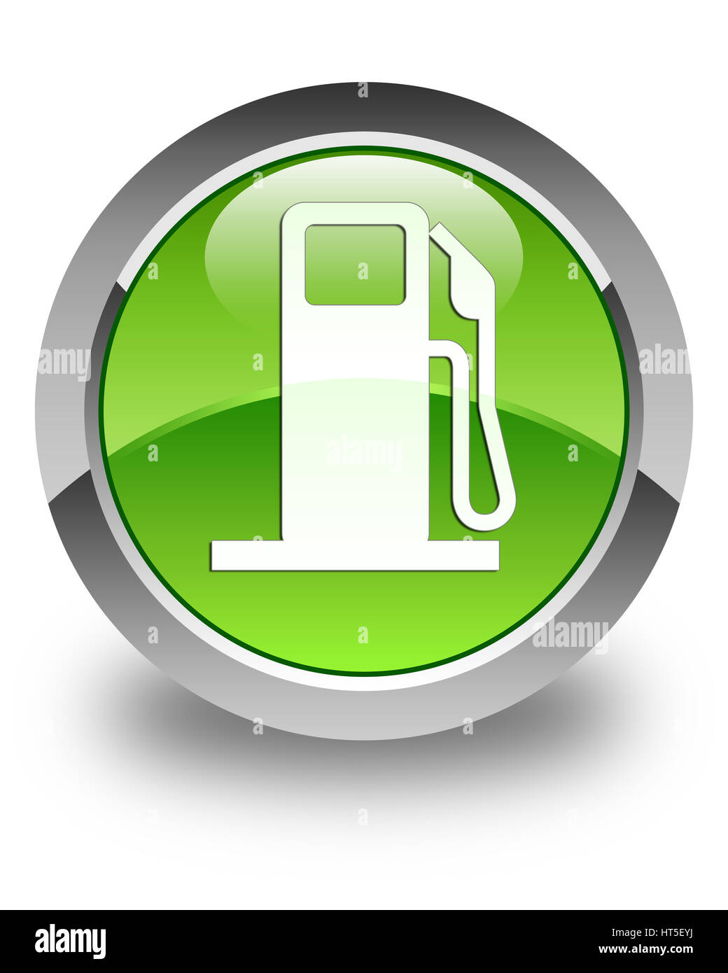 Fuel dispenser icon isolated on glossy green round button abstract ...