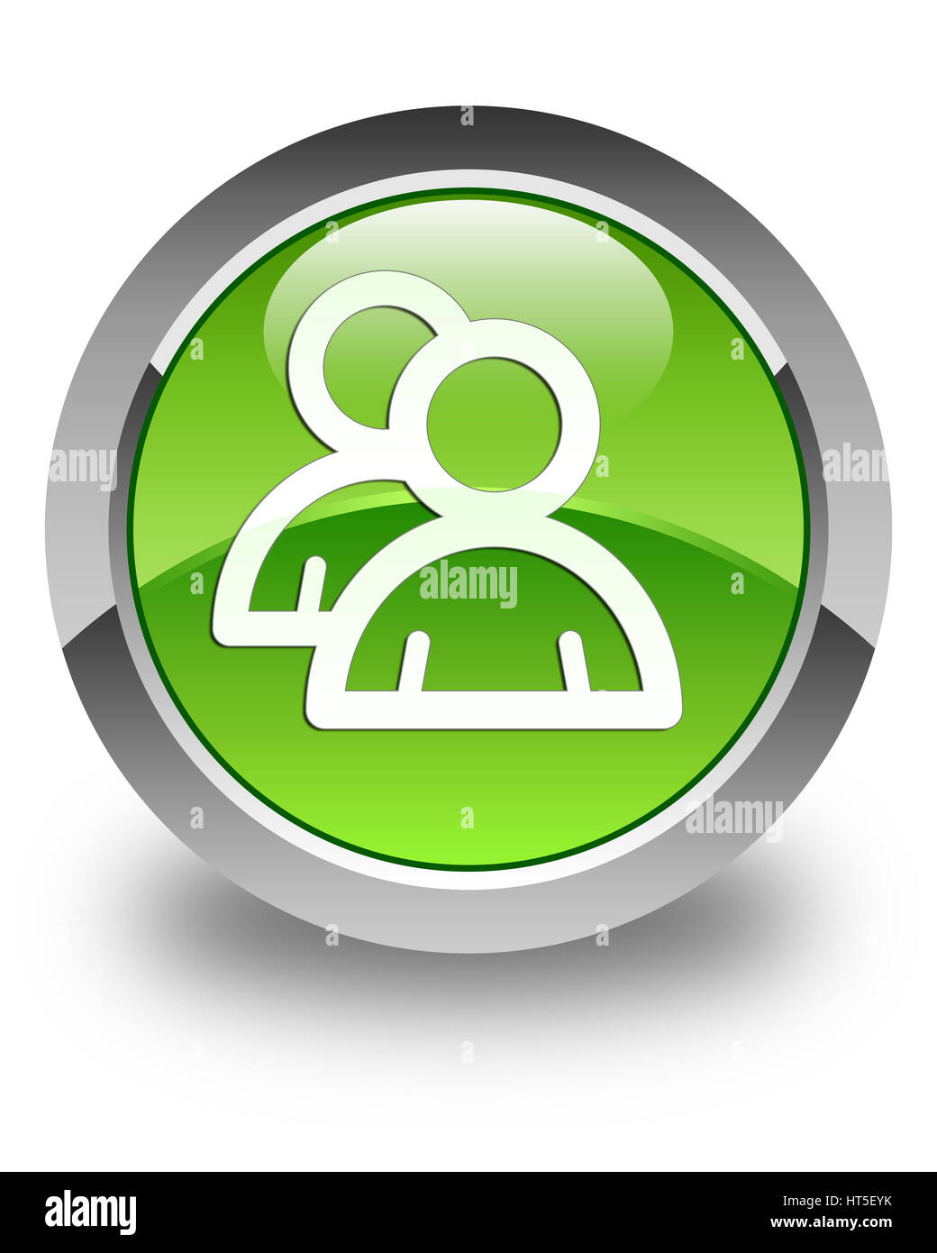 Group icon isolated on glossy green round button abstract illustration ...