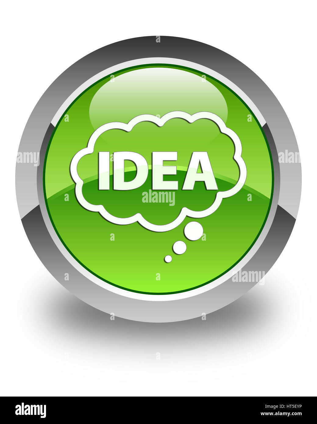 Idea bubble icon isolated on glossy green round button abstract ...