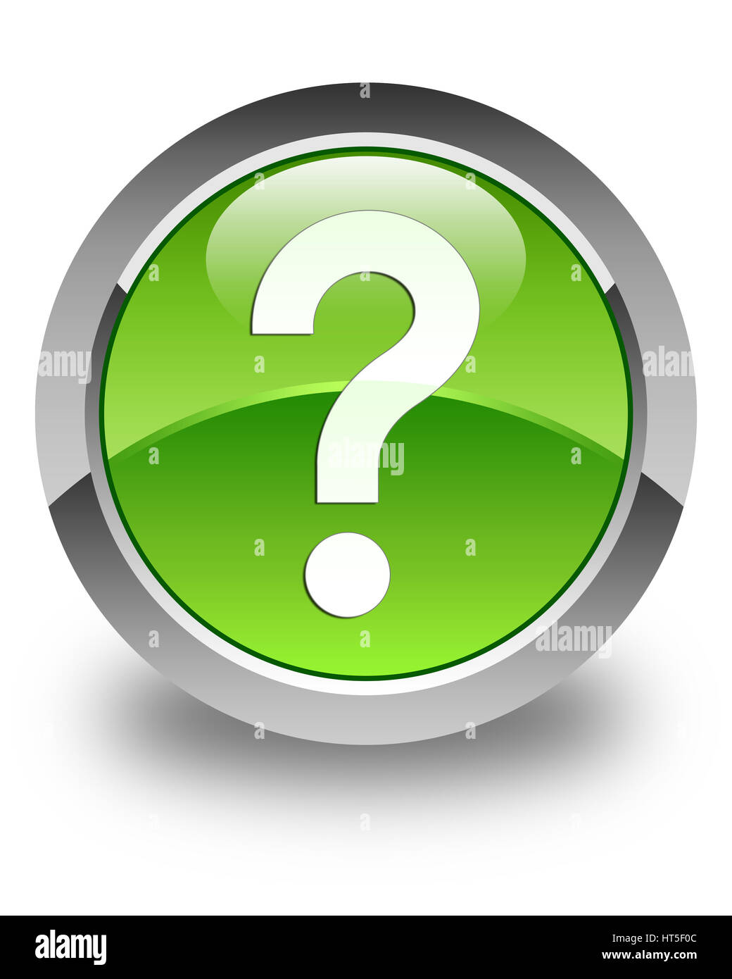 Question mark icon isolated on glossy green round button abstract ...