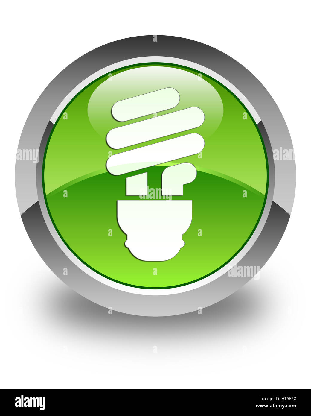 Button green bulb light icon hi-res stock photography and images - Alamy