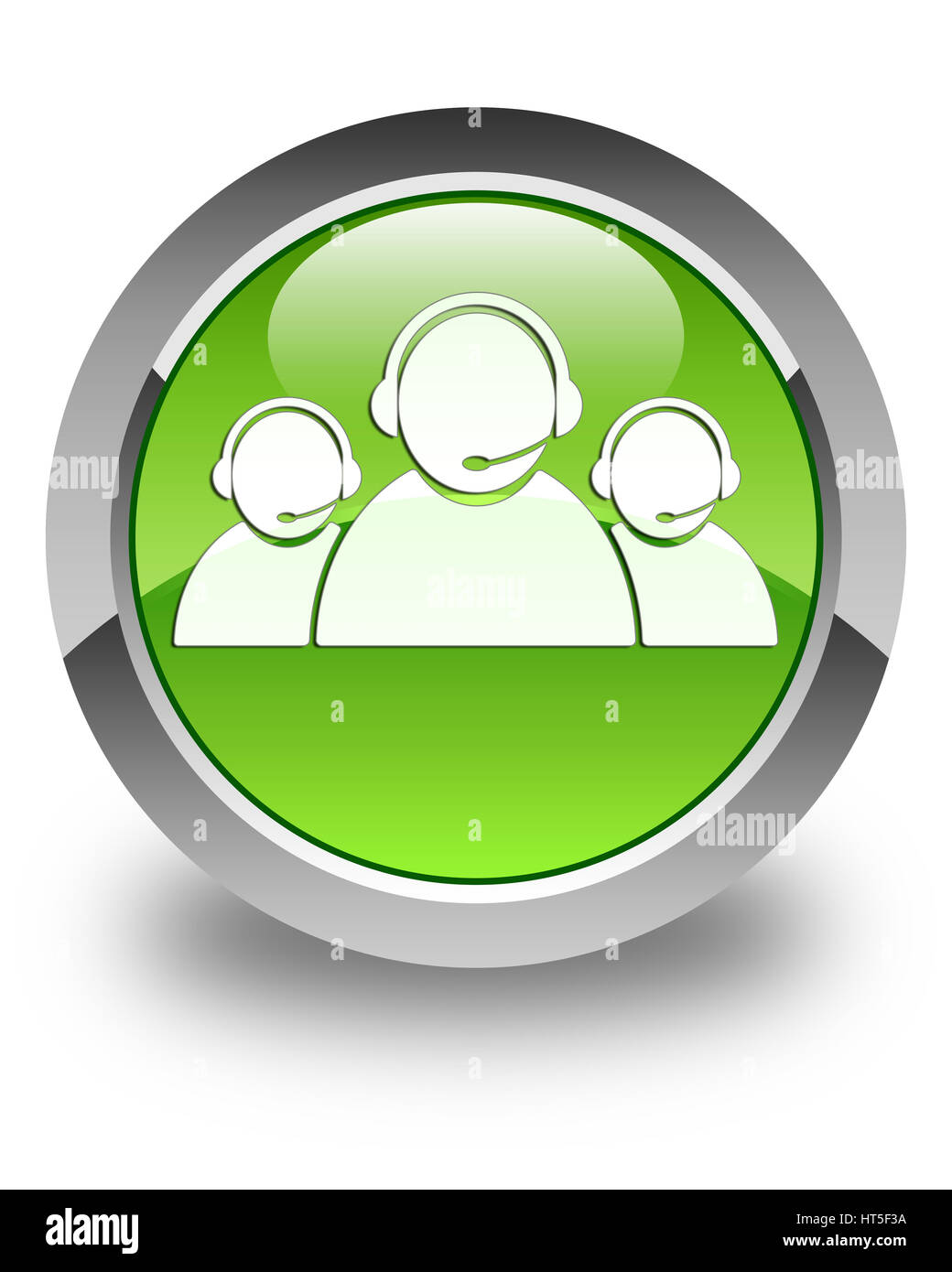 Customer care team icon isolated on glossy green round button abstract ...