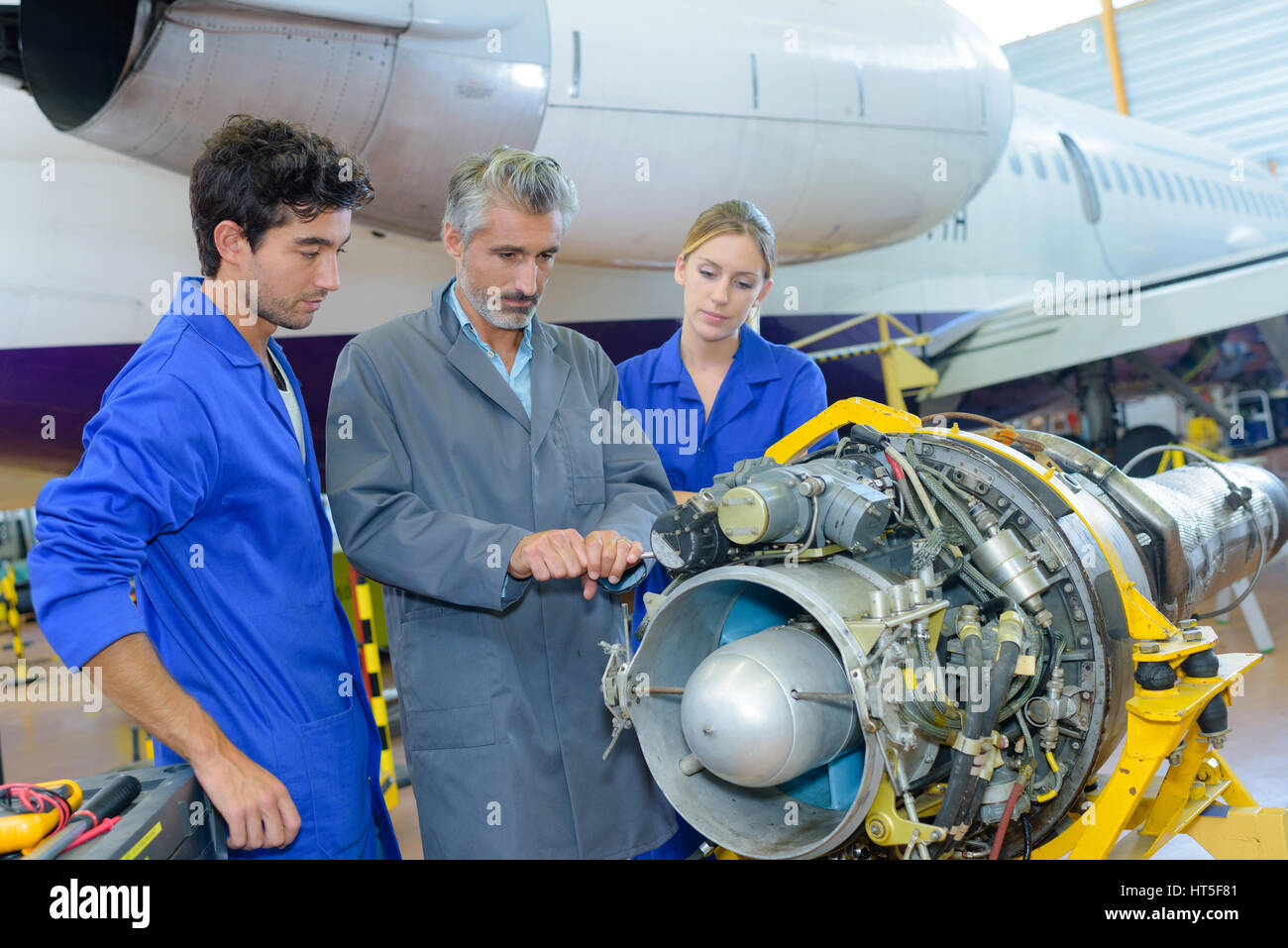 inspection of aircraft mechanism Stock Photo - Alamy