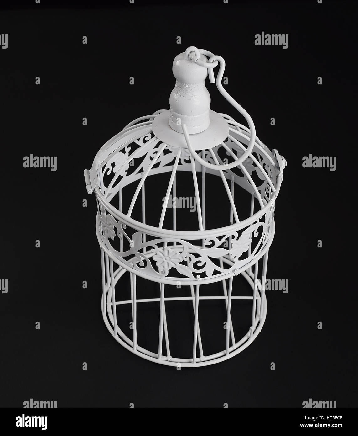 White metal bird cage, top view Stock Photo - Alamy