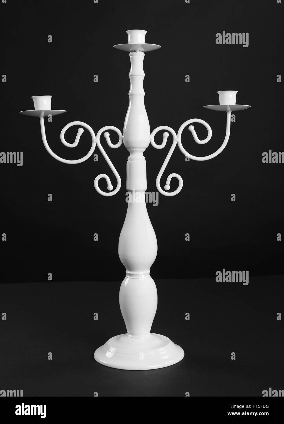 Antique white candlestick Stock Photo - Alamy