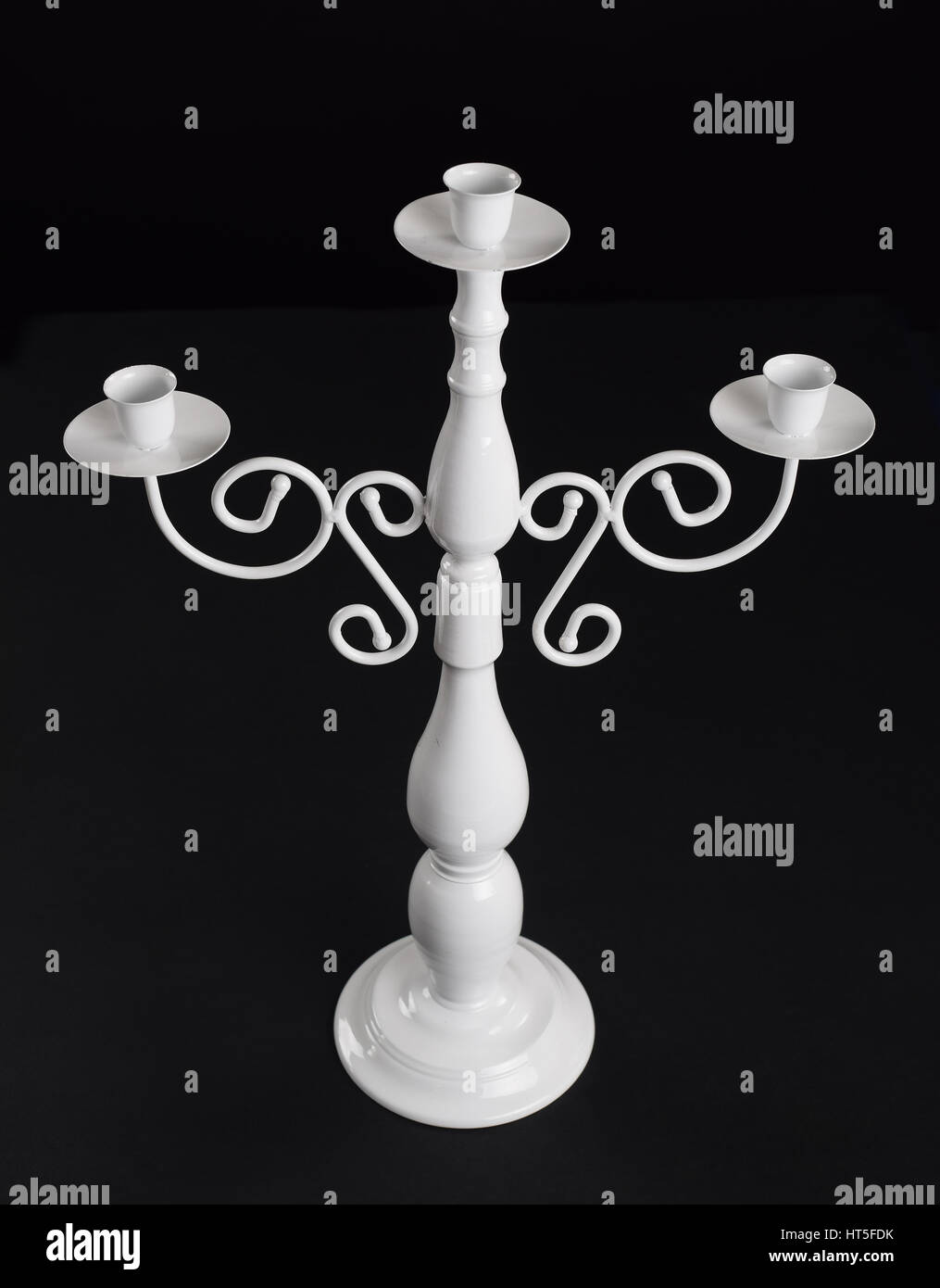 Vintage table candlestick, top view Stock Photo - Alamy