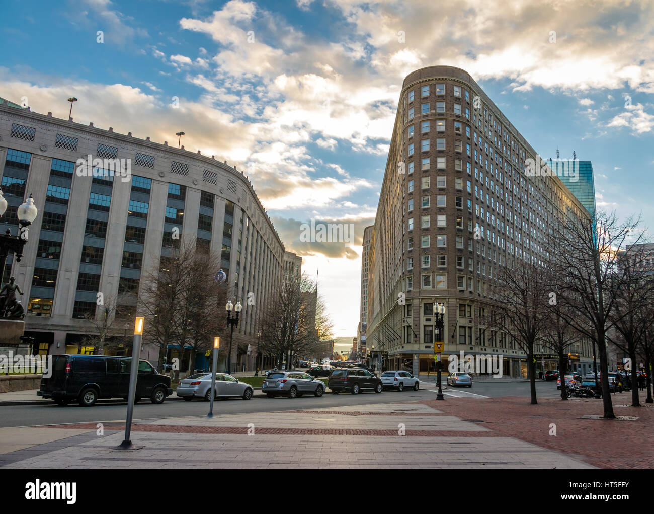 Boston skyline sunset hi-res stock photography and images - Alamy