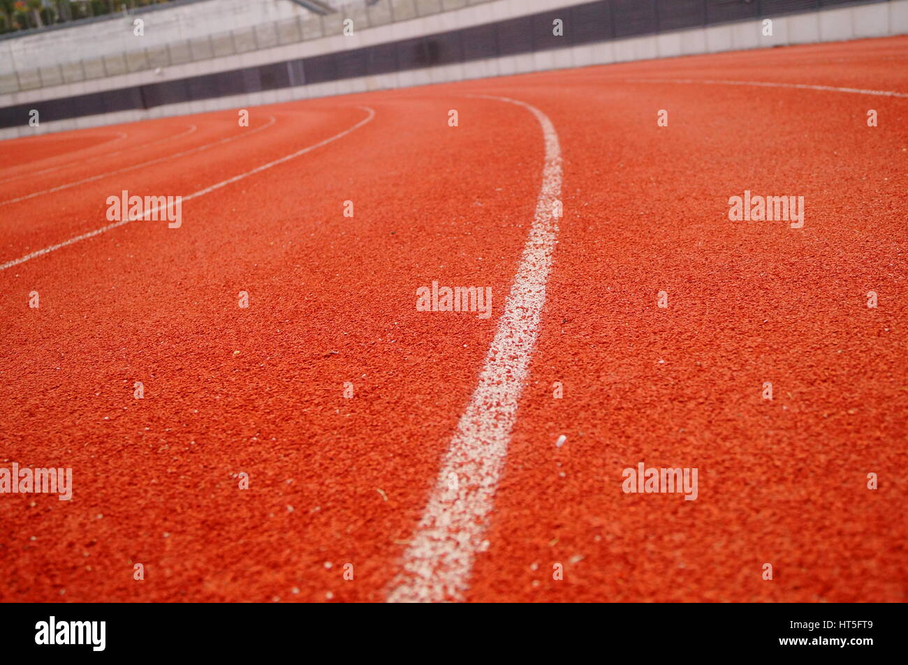 Red plastic track and field track in Baoan Sports Center, Shenzhen ...