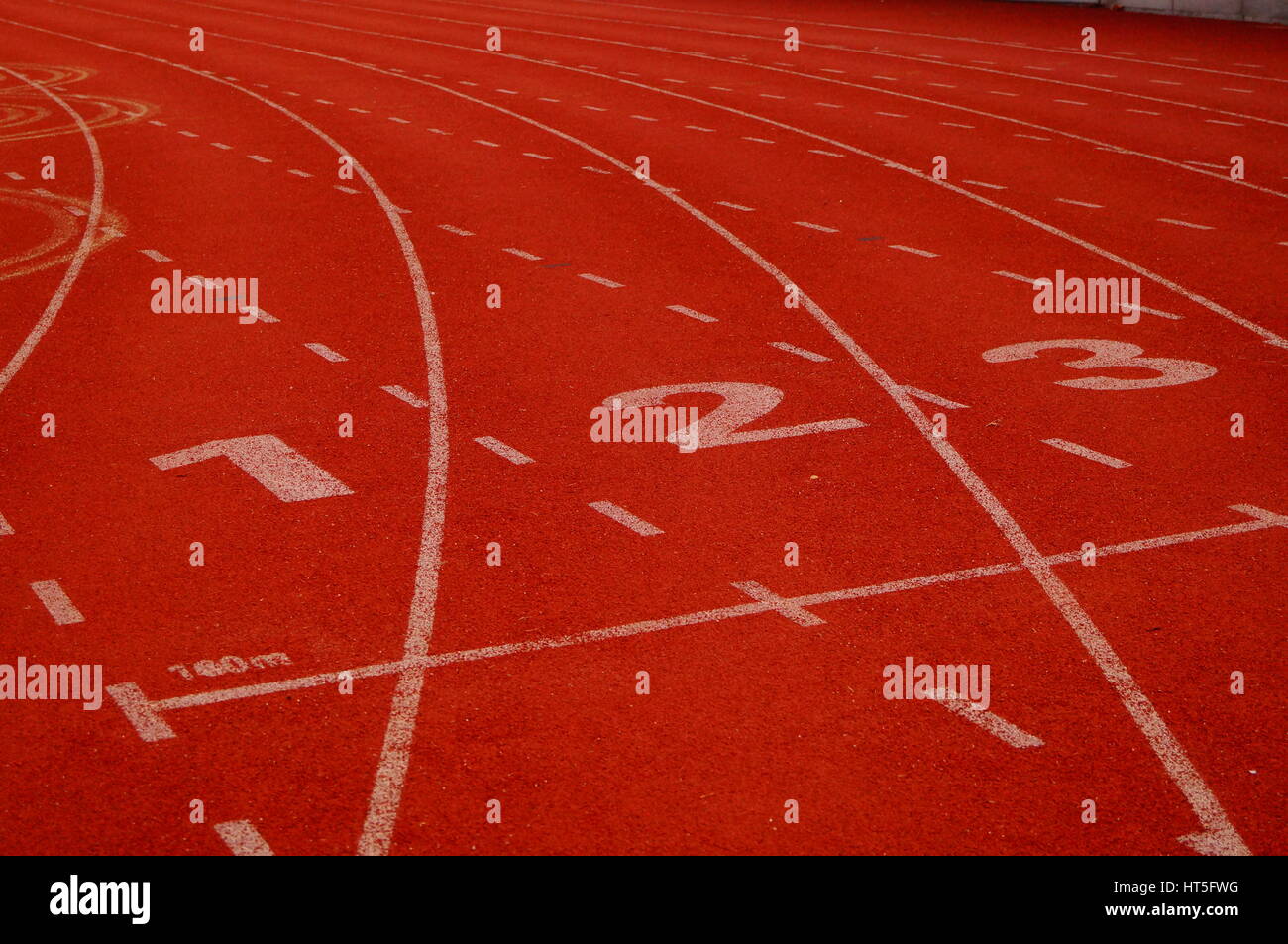 Red plastic track and field track in Baoan Sports Center, Shenzhen ...