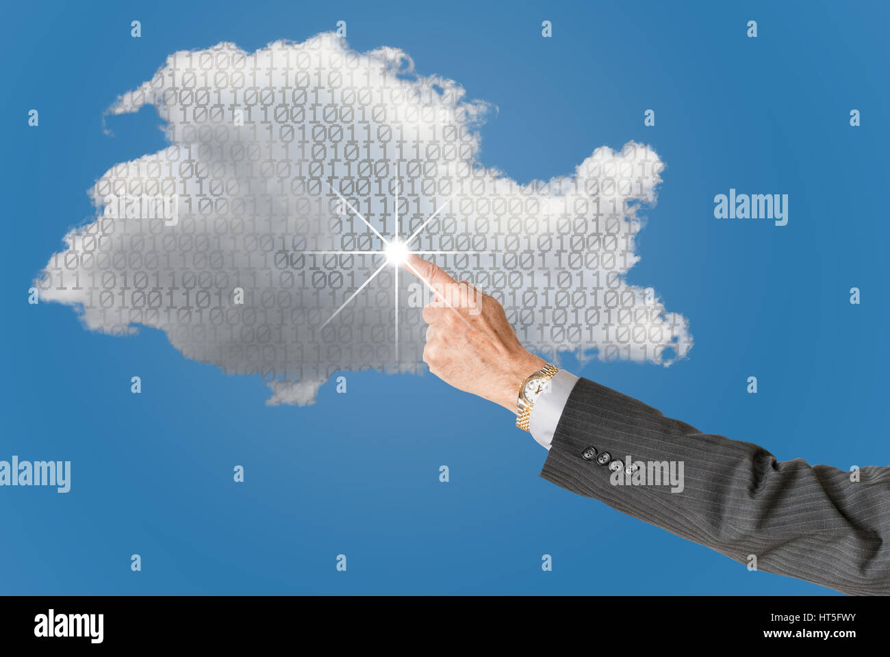 Concept image for cloud computing and online applications showing bits ...
