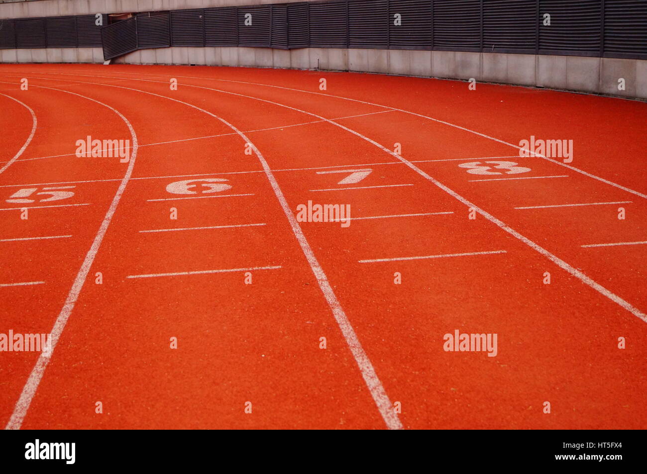 Red plastic track and field track in Baoan Sports Center, Shenzhen ...