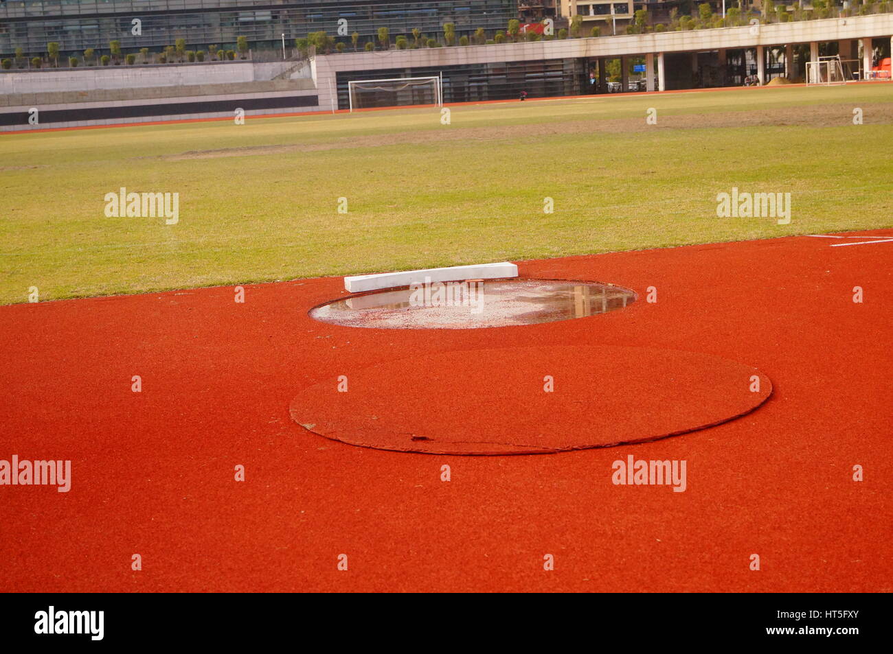 Red plastic track and field track in Baoan Sports Center, Shenzhen ...