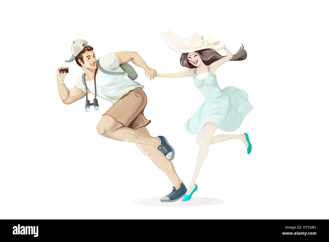 Smiling happy couple painting Cut Out Stock Images & Pictures - Alamy