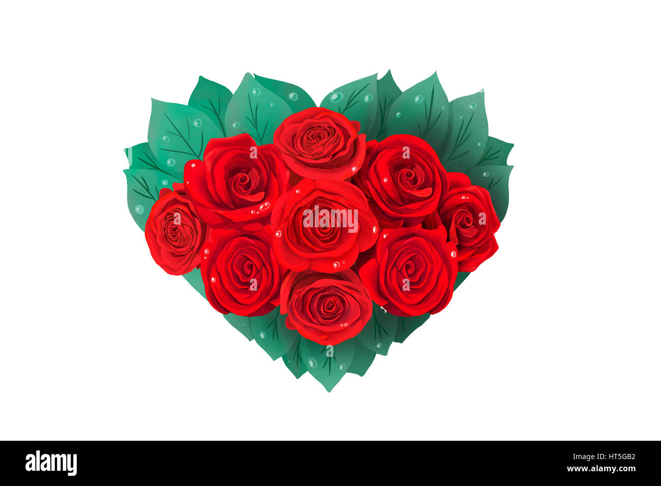 Rose in heart shape Stock Photo - Alamy