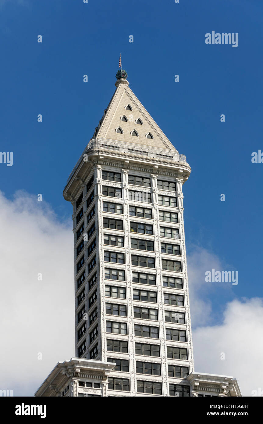 The Smith Tower skyscraper on Pioneer Square in Seattle, Washington ...