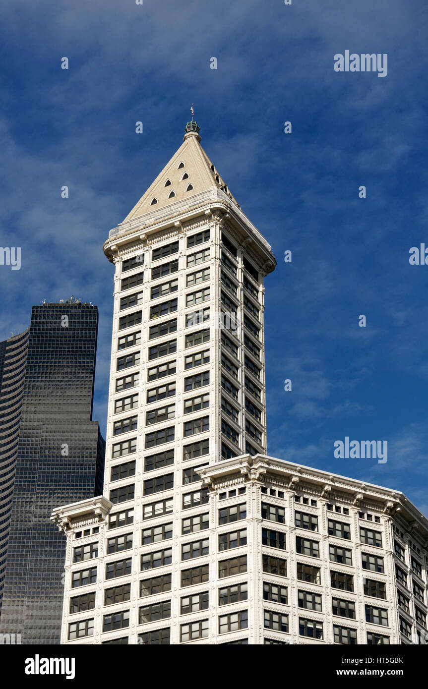 The Smith Tower skyscraper on Pioneer Square in Seattle, Washington ...