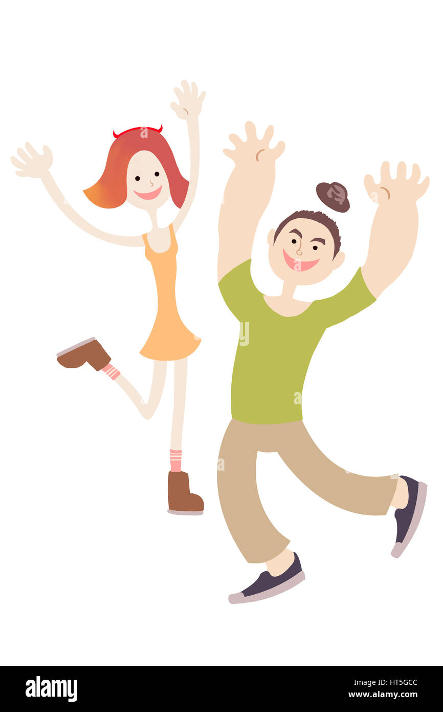 Smiling happy couple painting Cut Out Stock Images & Pictures - Alamy