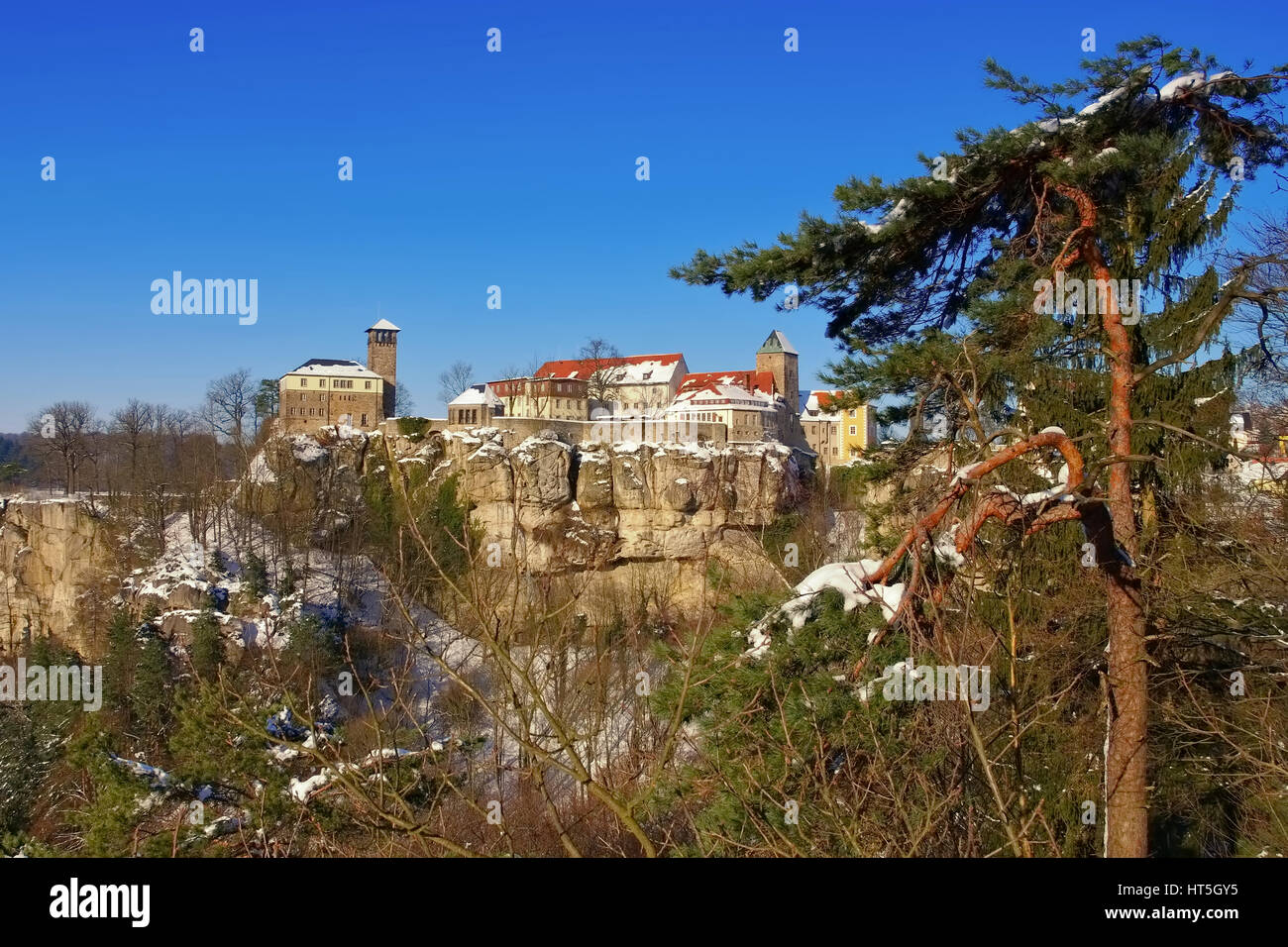 Hohnstein Burg im Winter - the castle Hohnstein in winter, Elbe ...