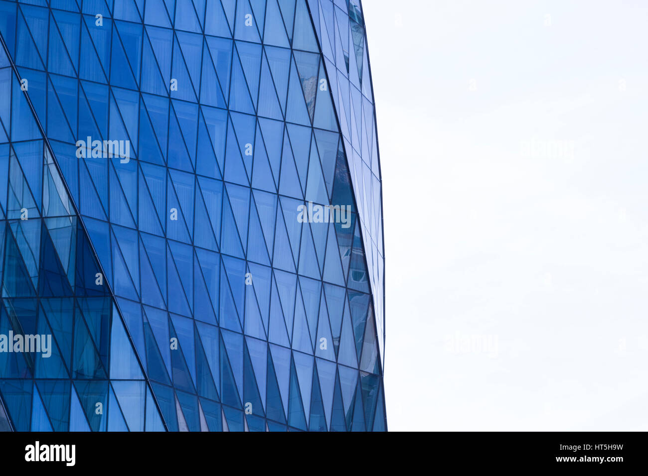 Side view of modern dlass skyscrapers with reflection in Istanbul Stock ...