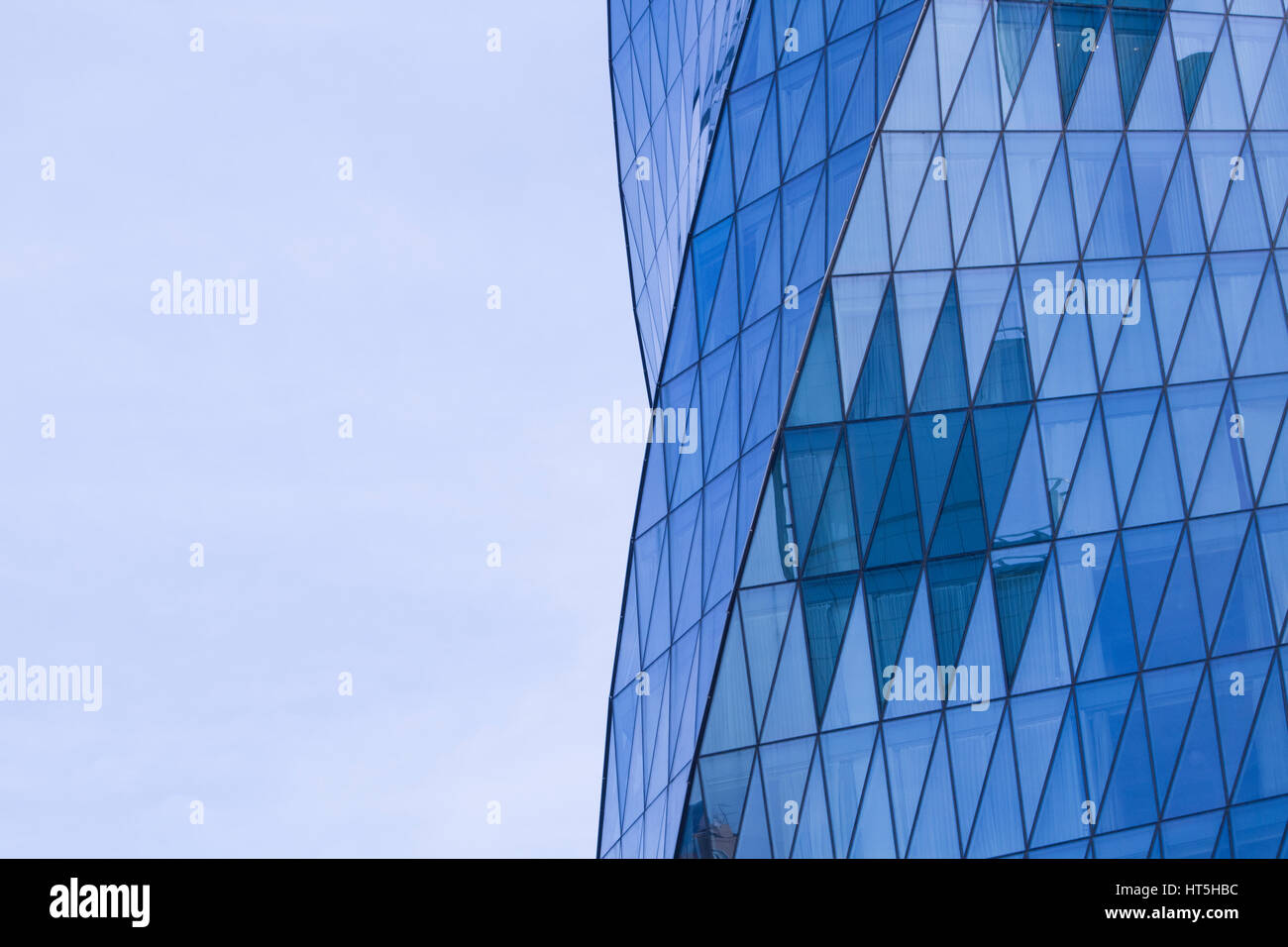 Side view of modern glass skyscrapers with reflection in Istanbul Stock ...