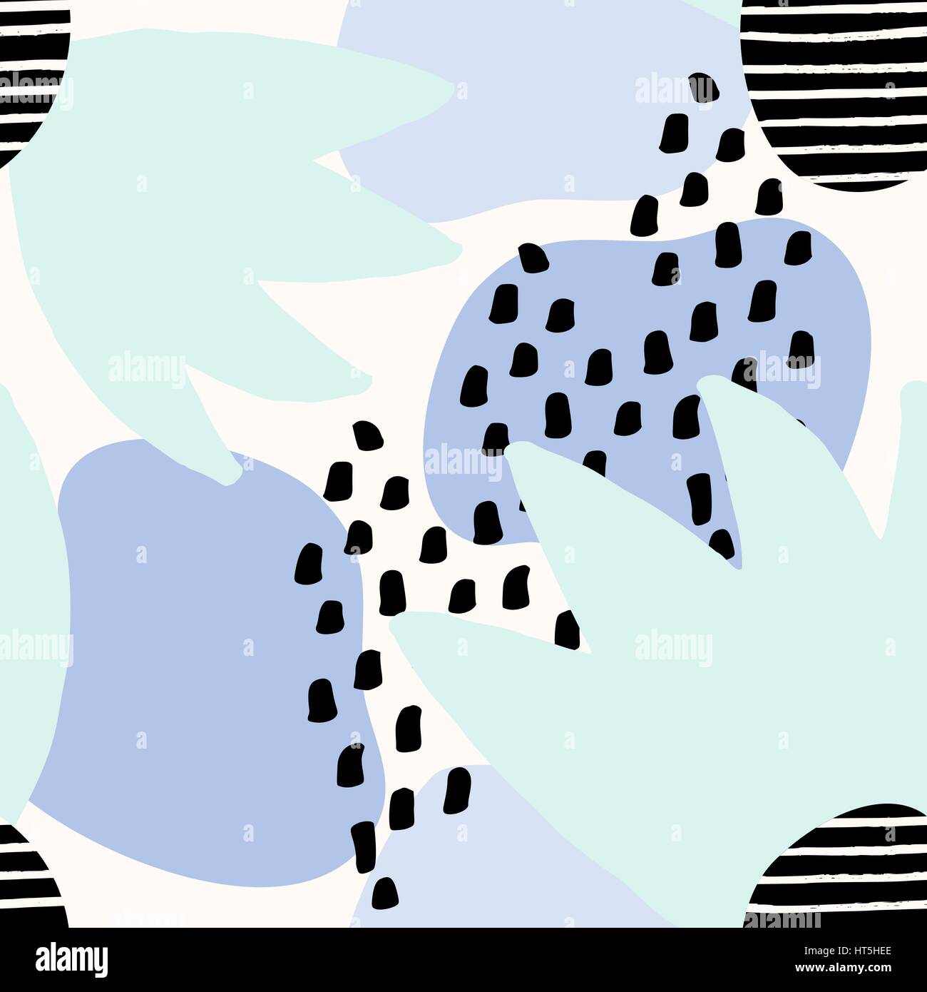 Collage style seamless repeat pattern with abstract and organic shapes ...