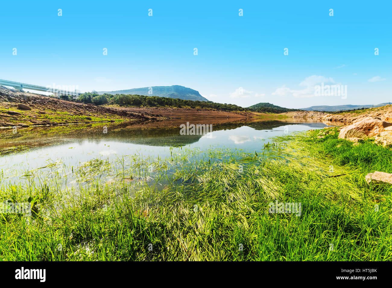 Temo lake in Sardinia on a clear day Stock Photo - Alamy