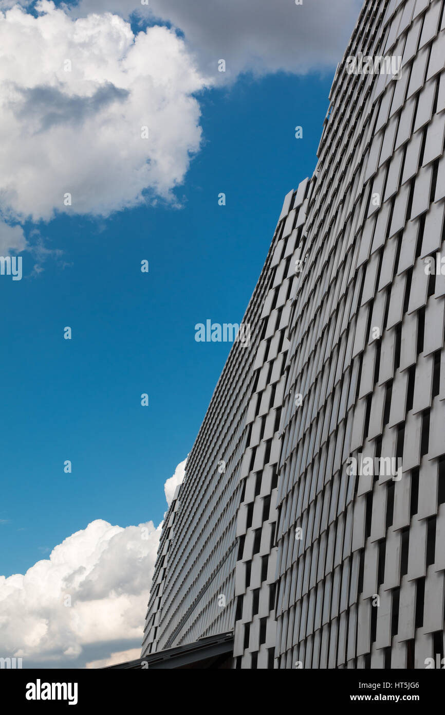 Detail of Futuristic Megastructure: Silver Building Facade at ...
