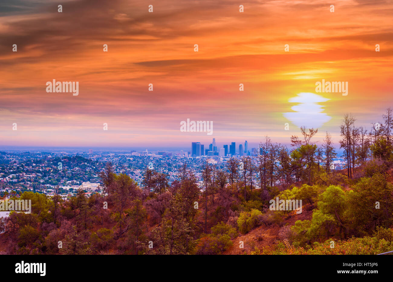 Los Angeles seen from Mount Lee, California Stock Photo - Alamy