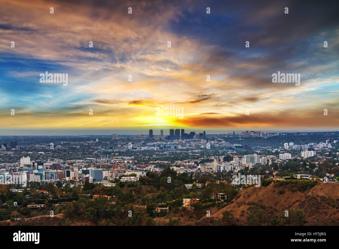 Los Angeles seen from Mount Lee, California Stock Photo - Alamy