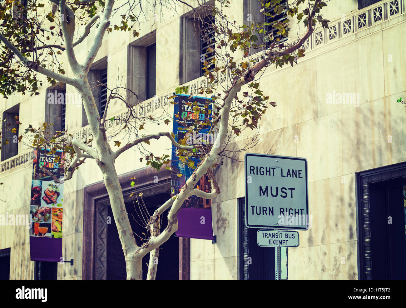 Los Angeles, CA, USA - October 27, 2016: Traffic sign in downtown L.A ...