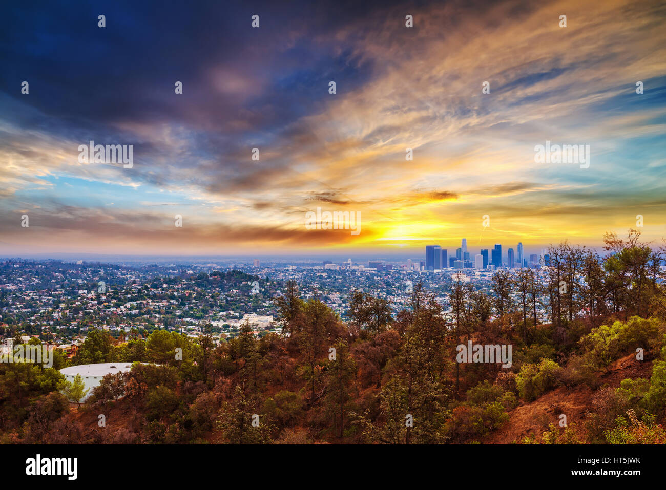 Los Angeles seen from Mount Lee, California Stock Photo - Alamy