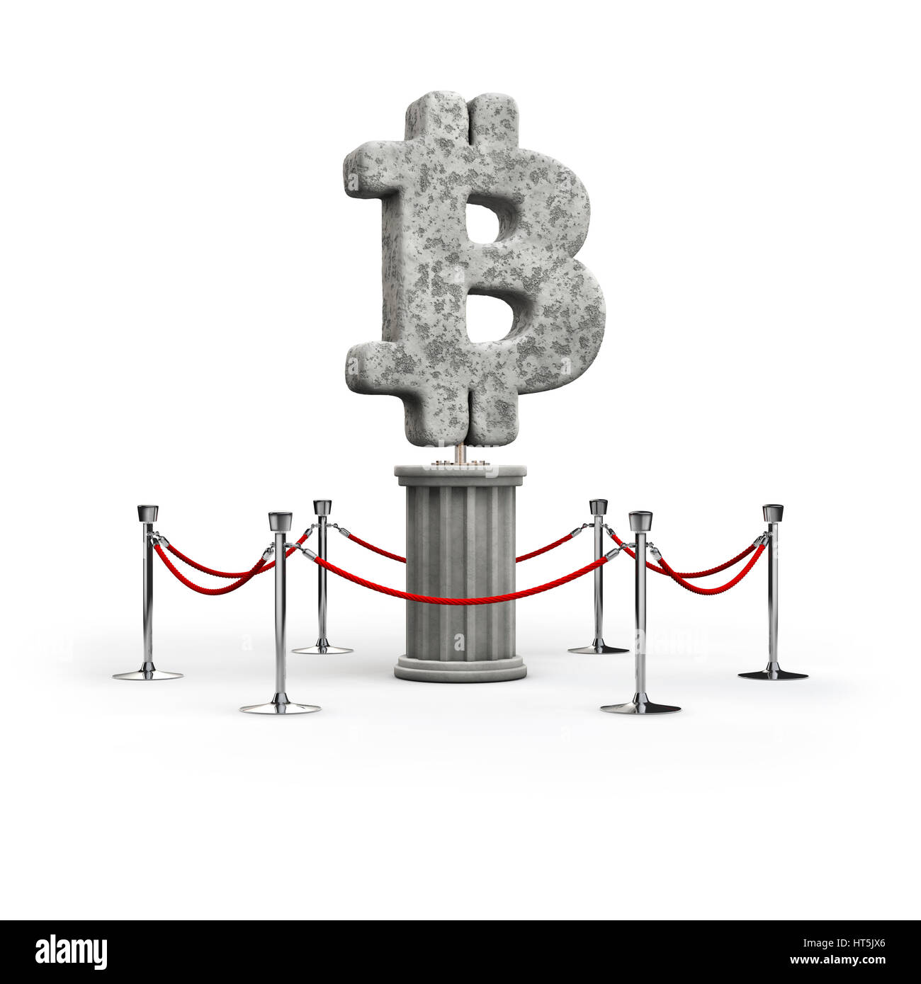 The bitcoin exhibit / 3D illustration of bitcoin symbol sculpture Stock ...