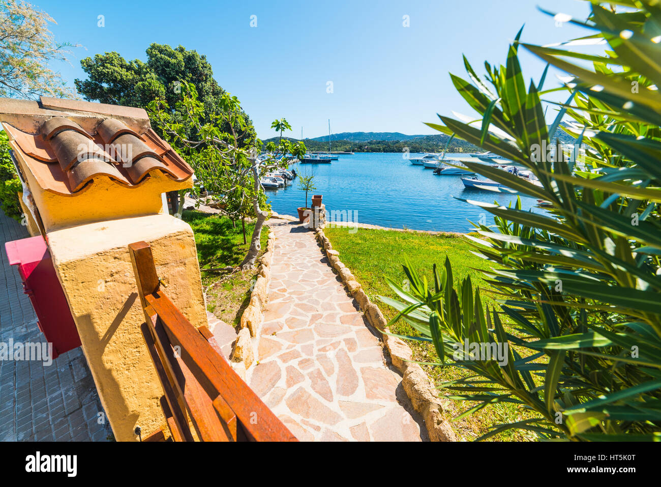 Clear sky over Cannigione harbor, Sardinia Stock Photo - Alamy
