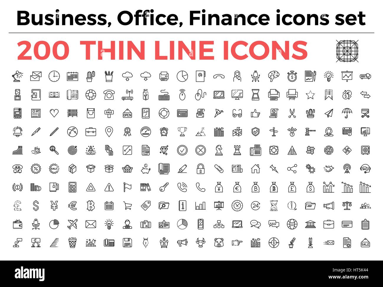 Business, office, finance theme icons set Stock Vector Image & Art - Alamy