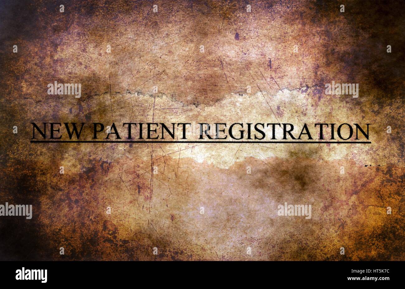 New patient registration grunge concept Stock Photo - Alamy