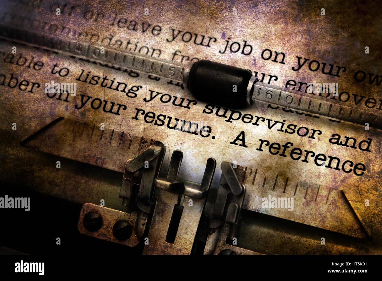 Job offer letter on vintage typewriter Stock Photo - Alamy
