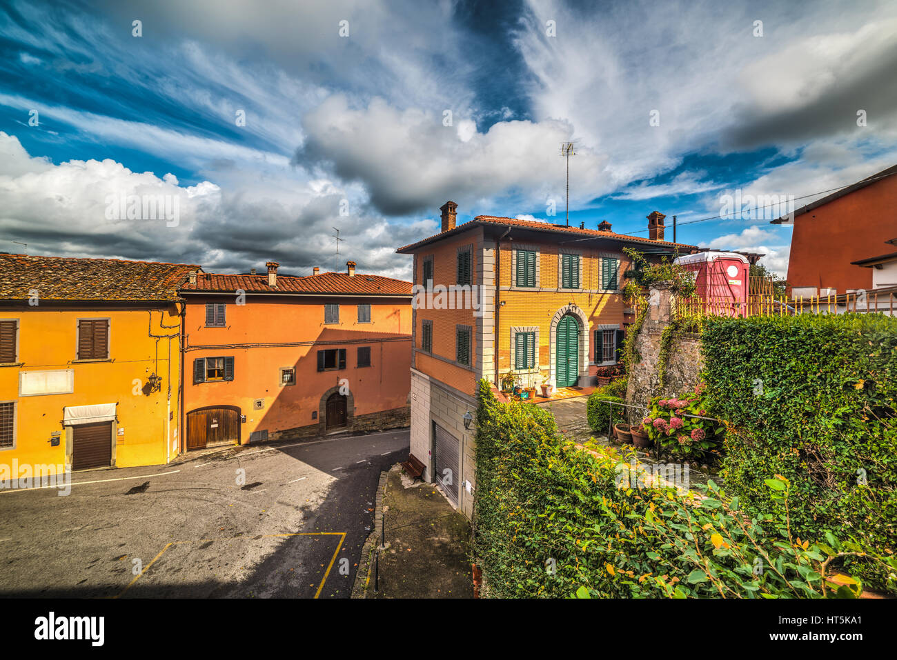 Orange buildings in Montecatini, Italy Stock Photo - Alamy