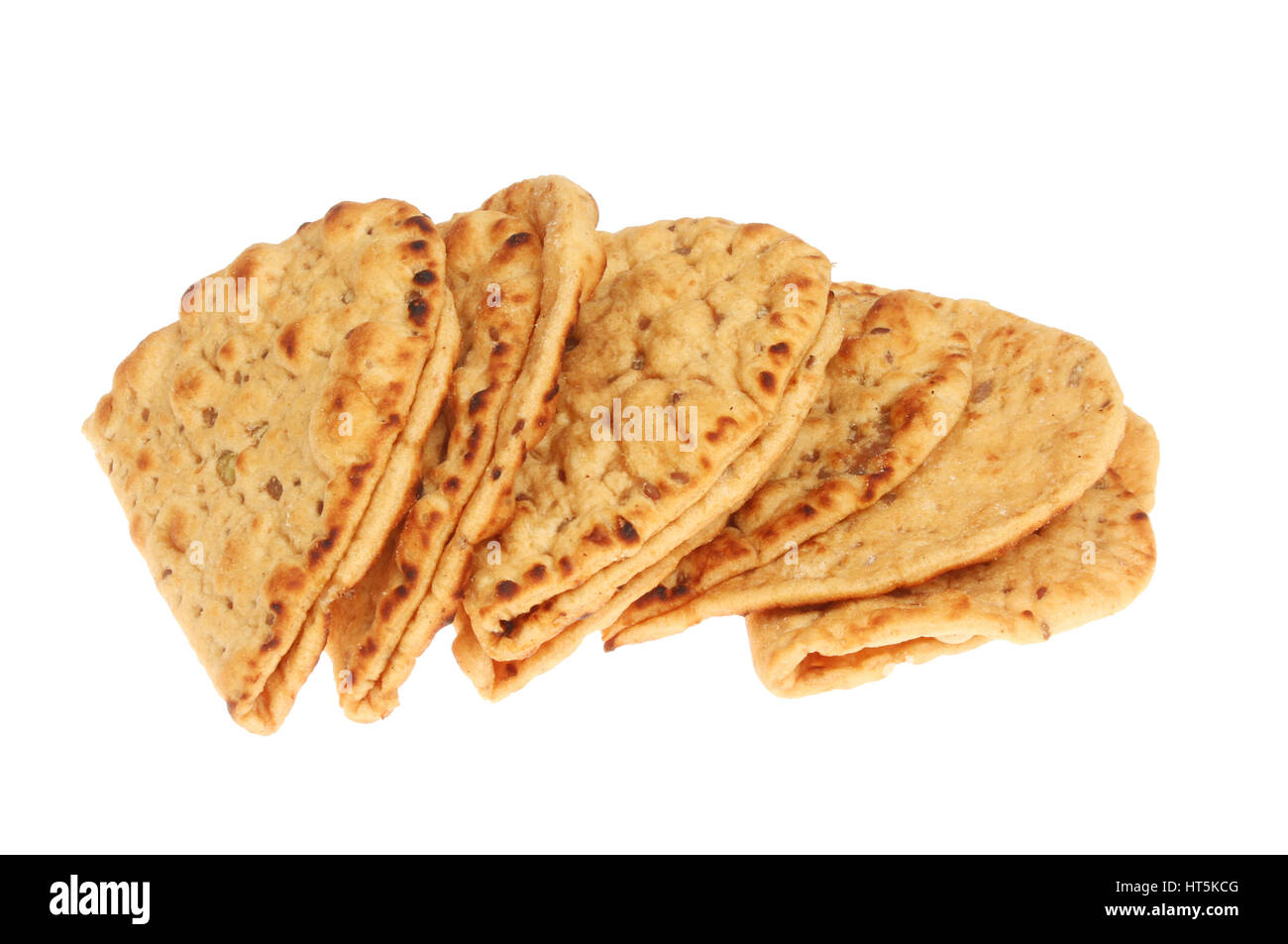 Folded multiseed flatbreads isolated against white Stock Photo - Alamy