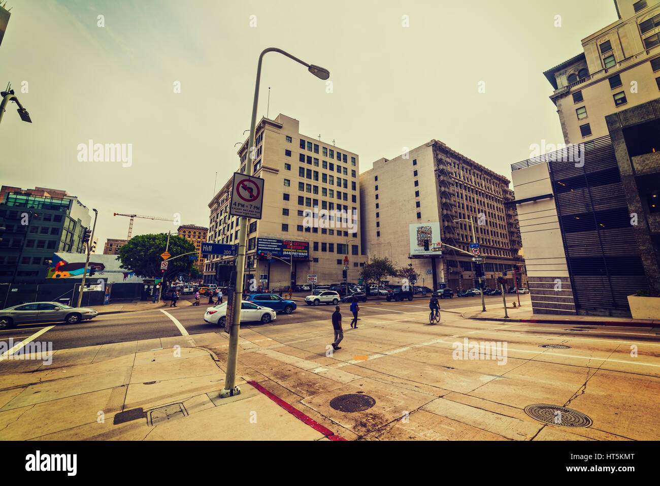 Los Angeles, California - October 27, 2016: crossroad in downtown Los ...