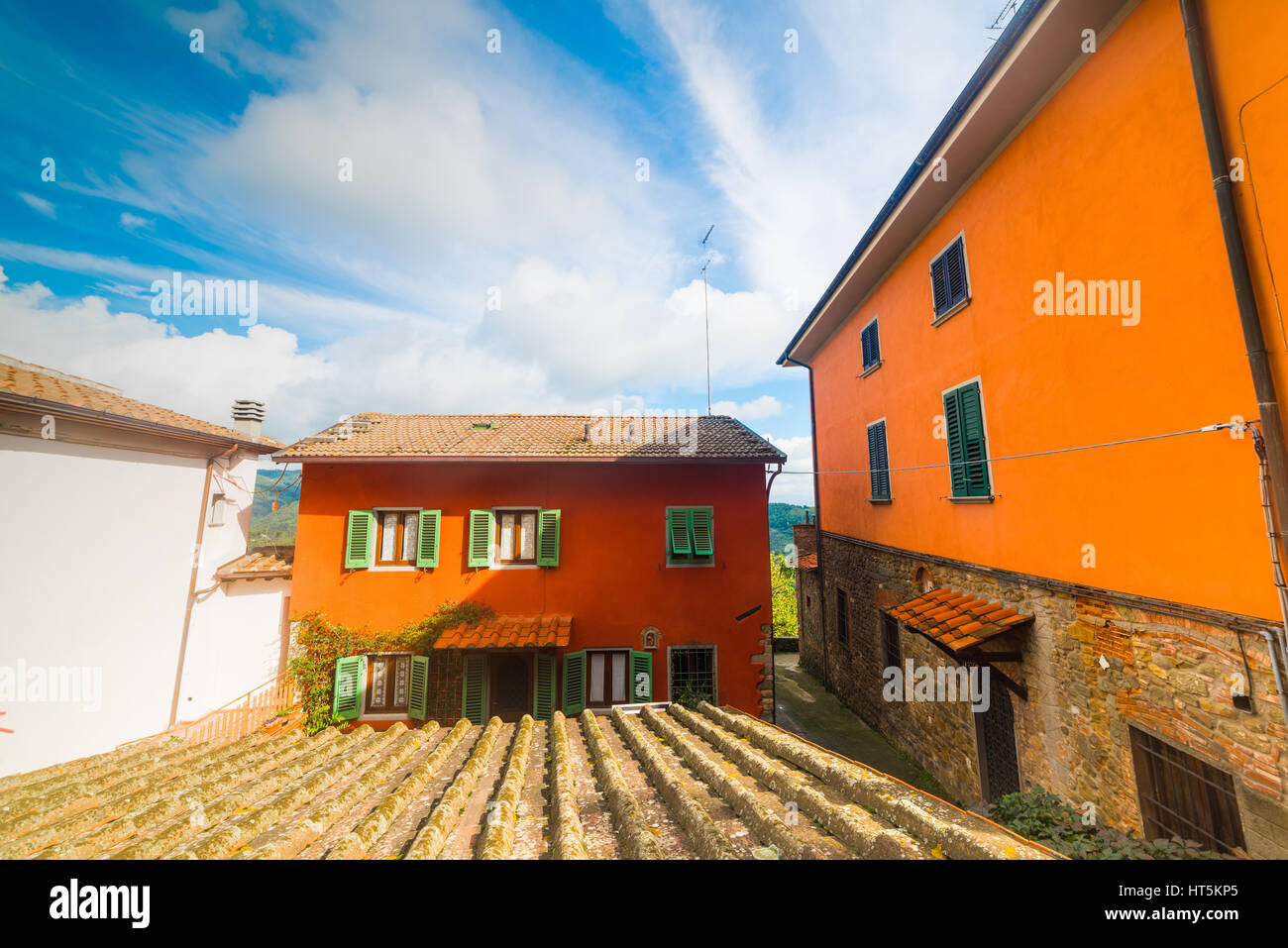 Orange buildings in Tuscany, Italy Stock Photo - Alamy