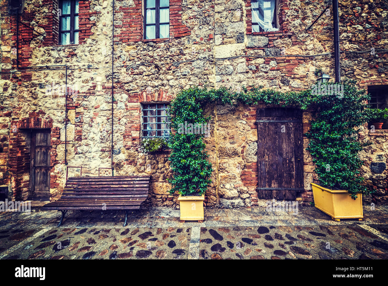 rustic corner in Monteriggioni, Italy Stock Photo - Alamy