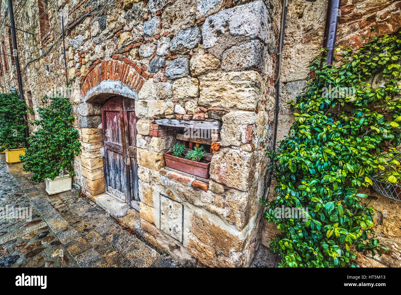 rustic corner in Monteriggioni, Italy Stock Photo - Alamy