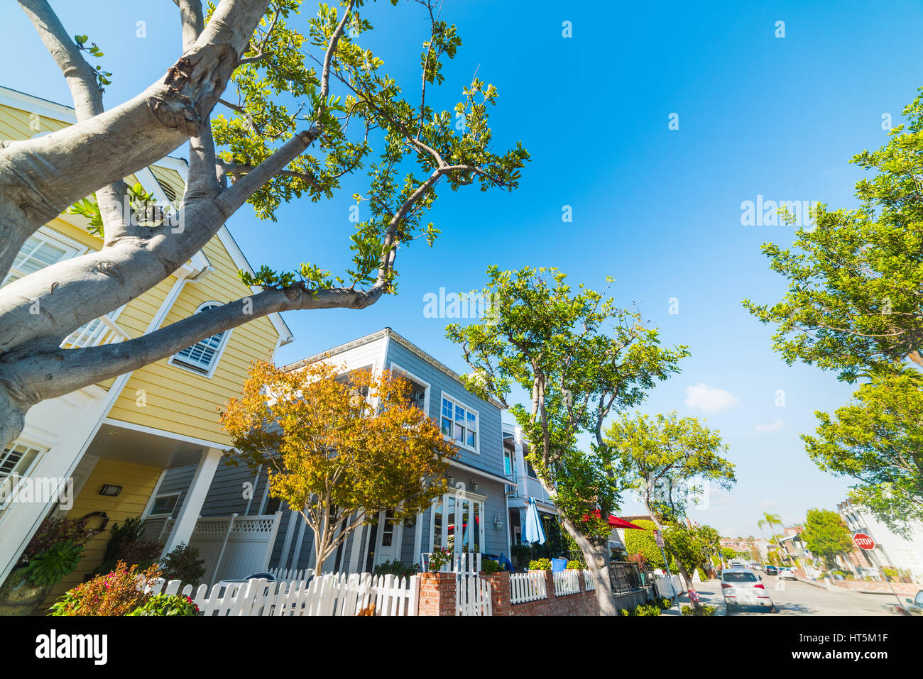 street in Balboa Island under a clear sunny sky Stock Photo - Alamy
