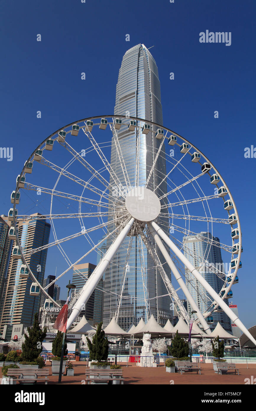 China, Hong Kong, ferris wheel, Two International Finance Centre Stock ...