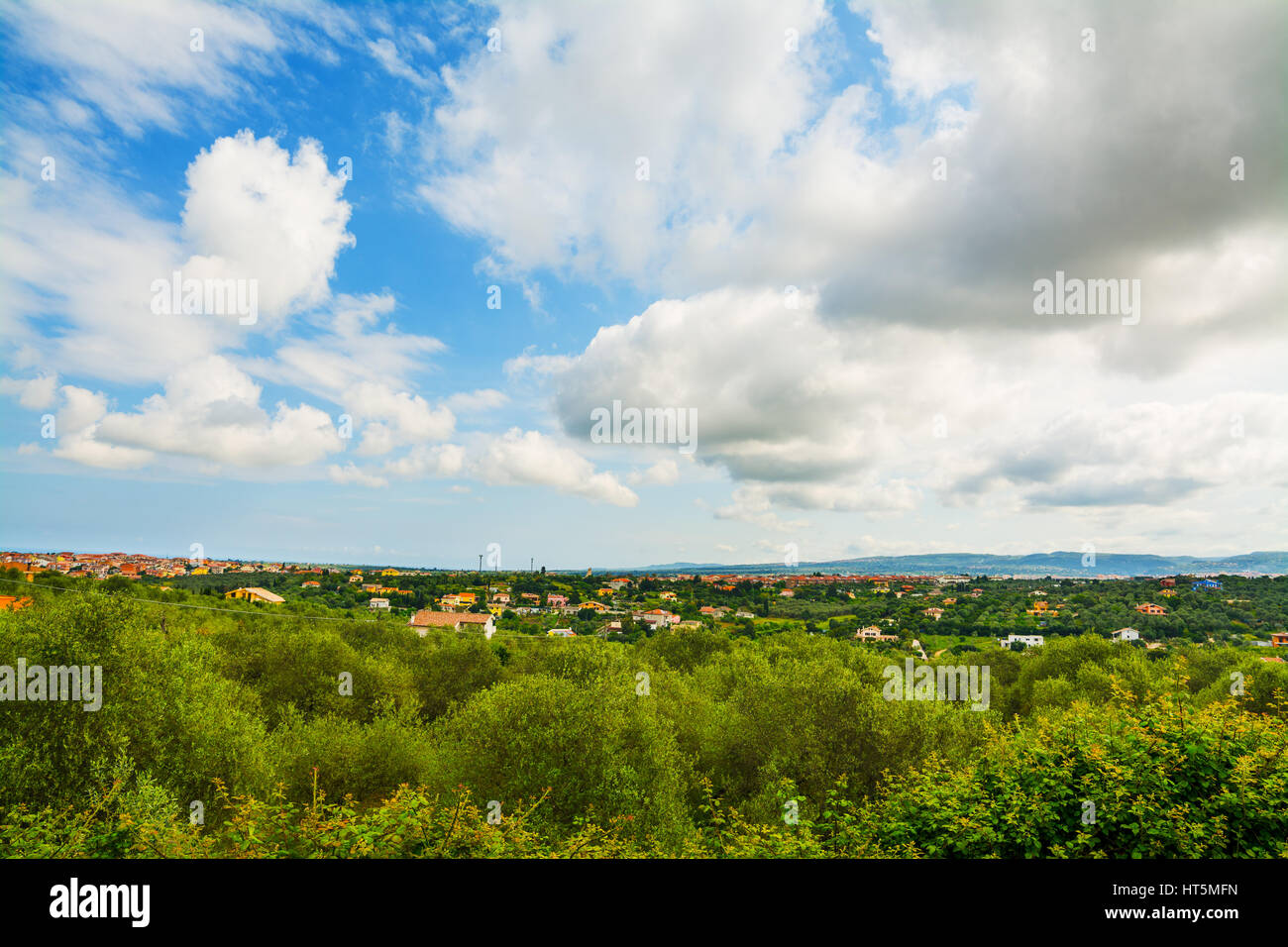 cloudy sky over Sardinia countryside, Italy Stock Photo - Alamy