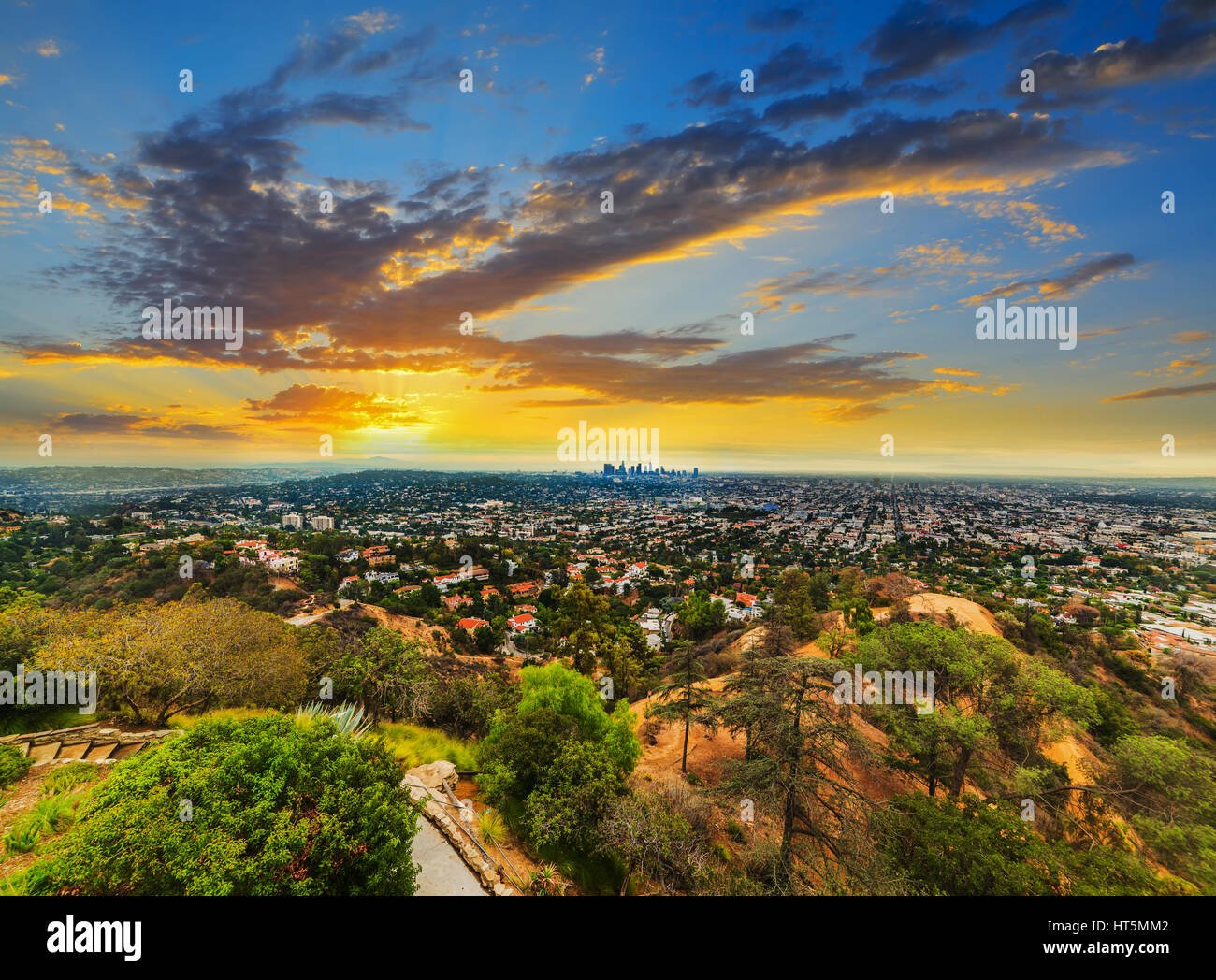 Los Angeles seen from Mount Lee, California Stock Photo - Alamy