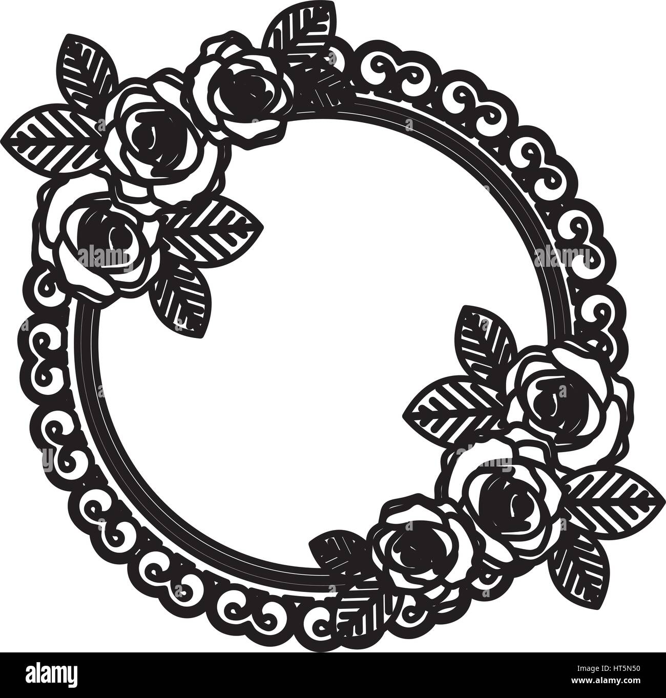 Oval banner with roses hi-res stock photography and images - Alamy