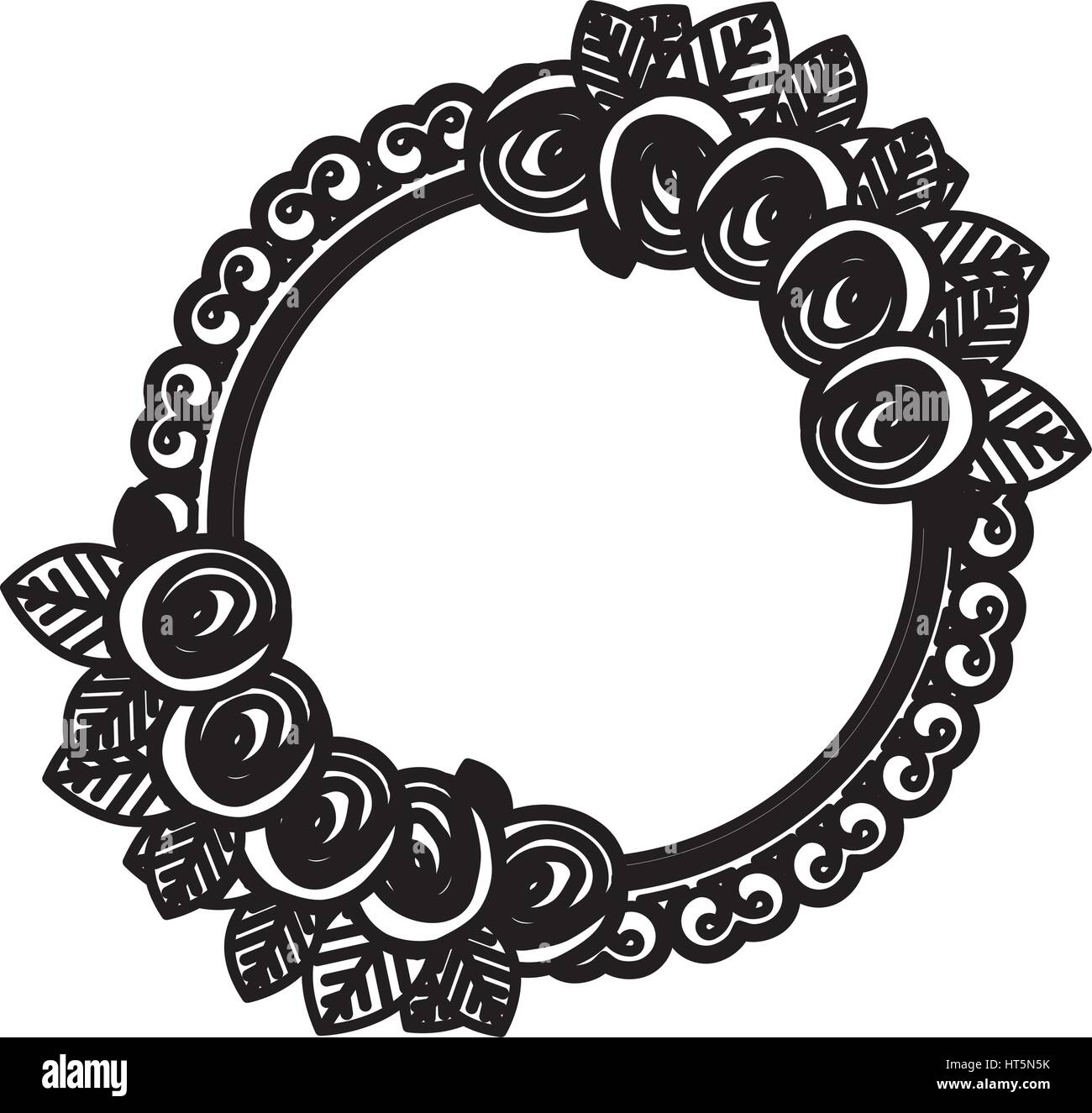 round emblem with roses icon Stock Vector Image & Art - Alamy